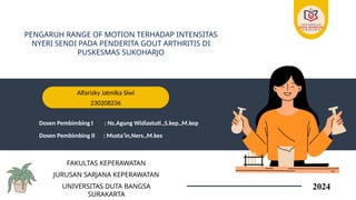 PPT SEMPRO PENGARUH ROM TERHADAP INTENSITAS NYERI SENDI pada PENDERITA ...