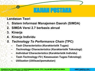 Analisis Technology to performance Chain (TPC) dalam Implementasi SIMDA ...