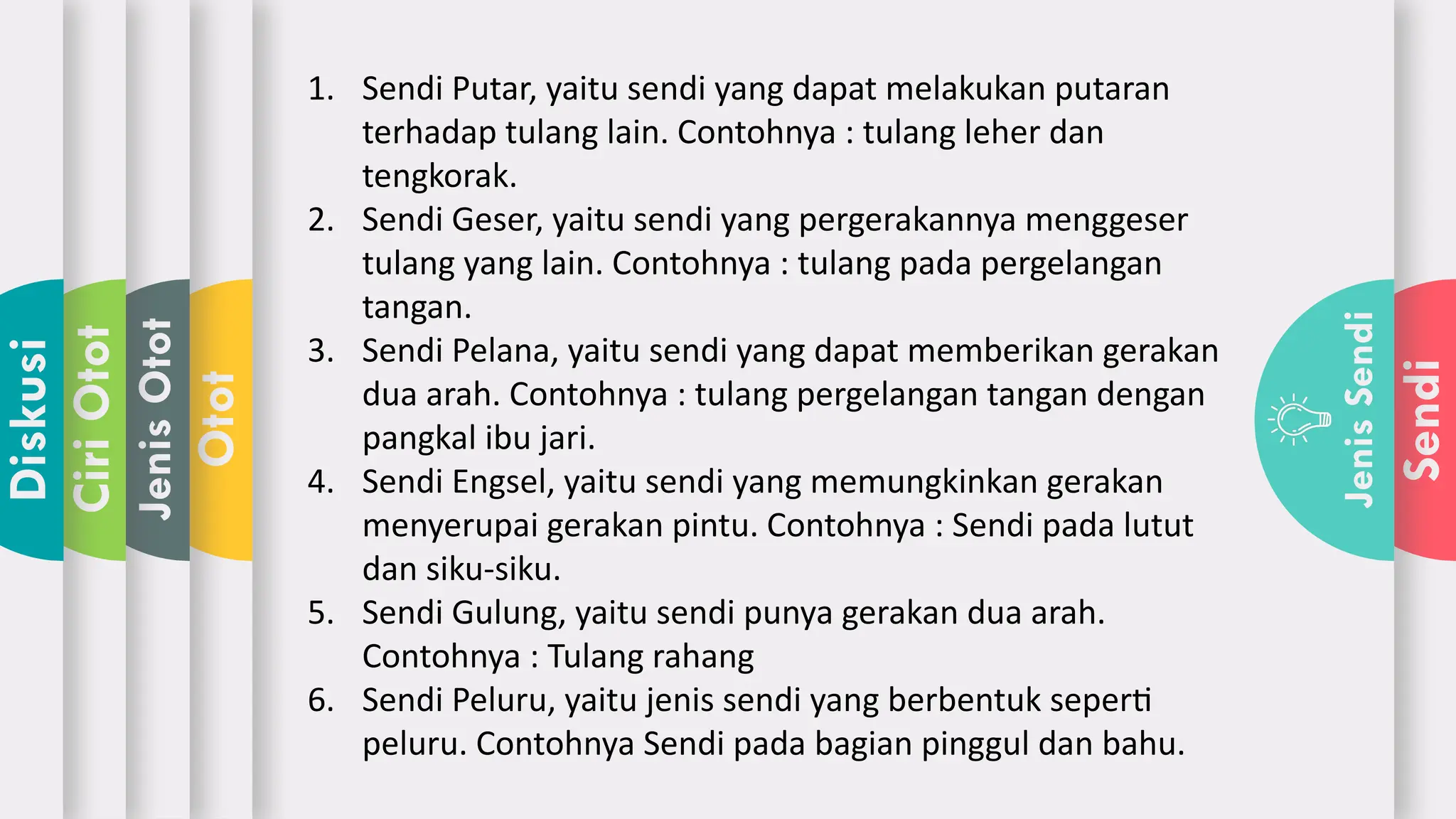 Powerpoint materi IPAS Sendi dan Otot untuk Kelas 6 | PPTX