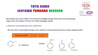 PPT senyawa turunan benzena sma kelas xii kimia organik | PDF