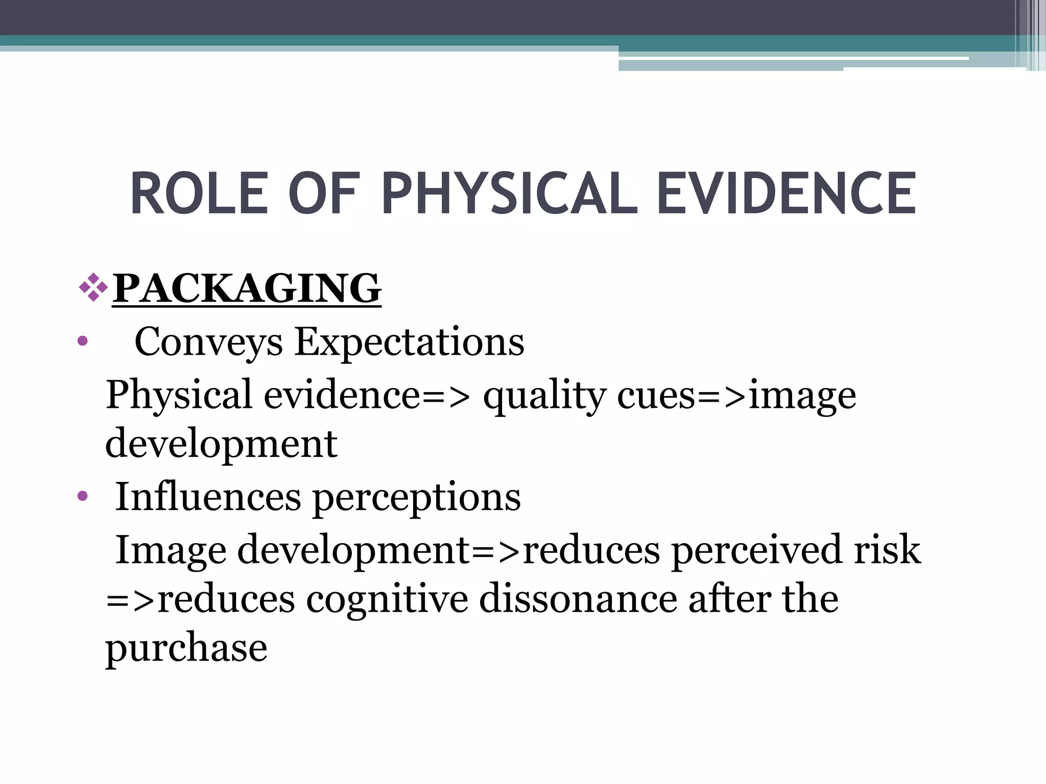 ROLE OF PHYSICAL EVIDENCE IN SERVICE MARKETING | PPTX