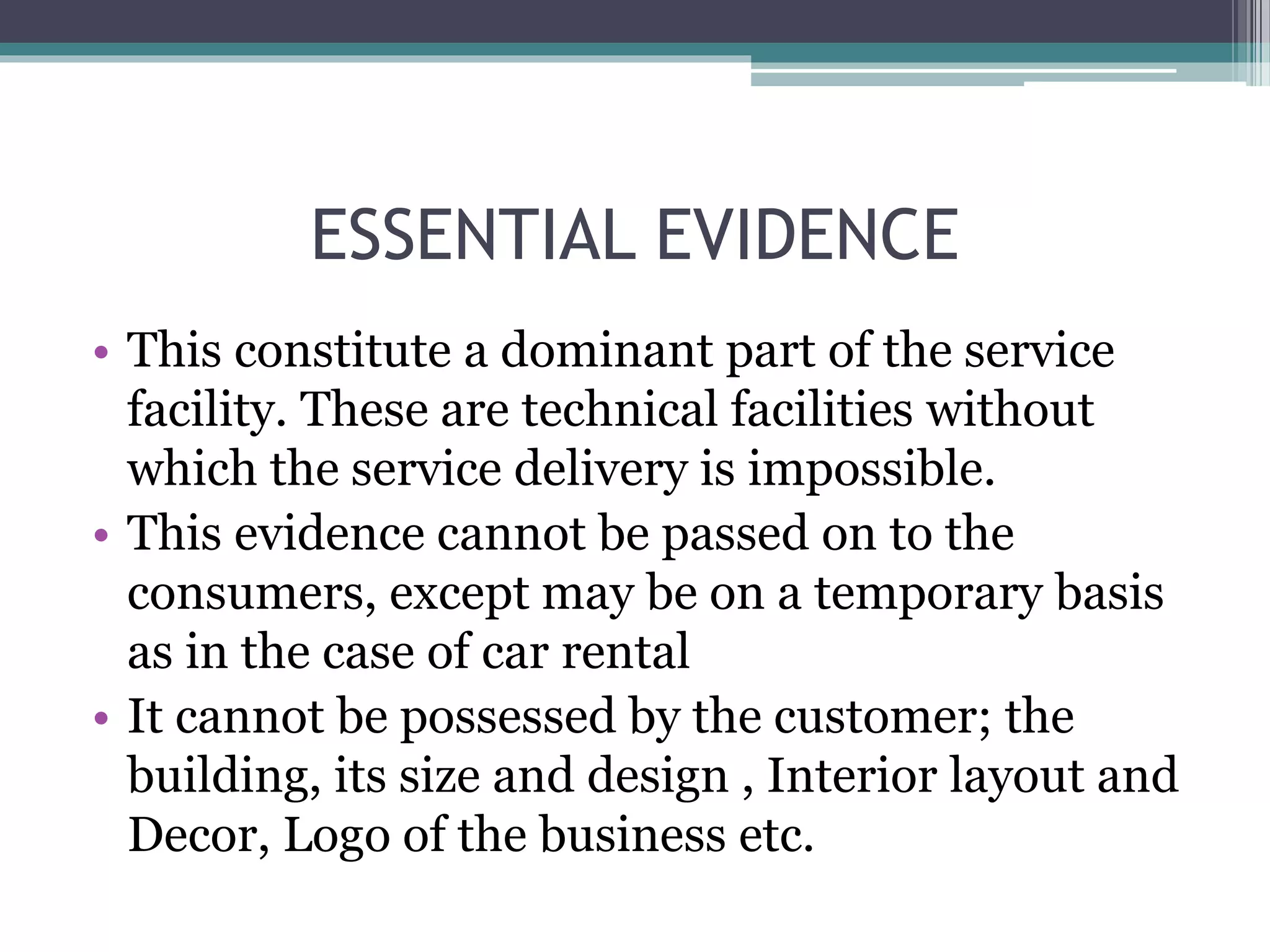 ROLE OF PHYSICAL EVIDENCE IN SERVICE MARKETING | PPTX