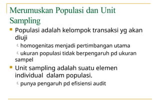 PPT Sesi 2 - Samoling Audit dan Metode sampling | PPTX