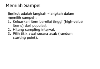 PPT Sesi 2 - Samoling Audit dan Metode sampling | PPTX