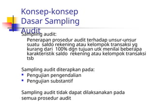 PPT Sesi 2 - Samoling Audit dan Metode sampling | PPT