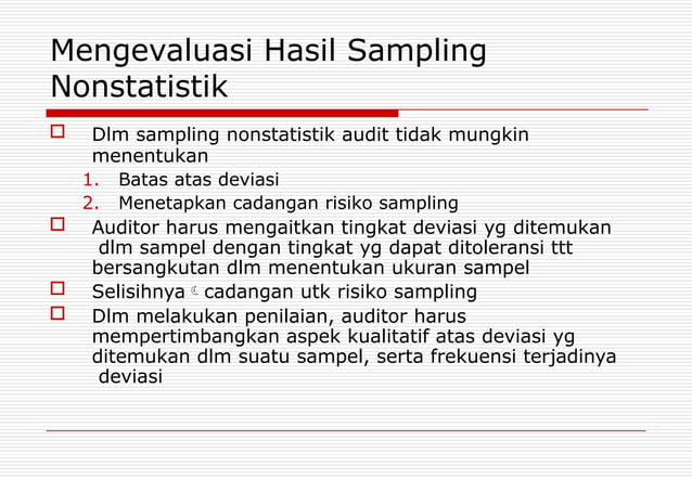 PPT Sesi 2 - Samoling Audit dan Metode sampling | PPT