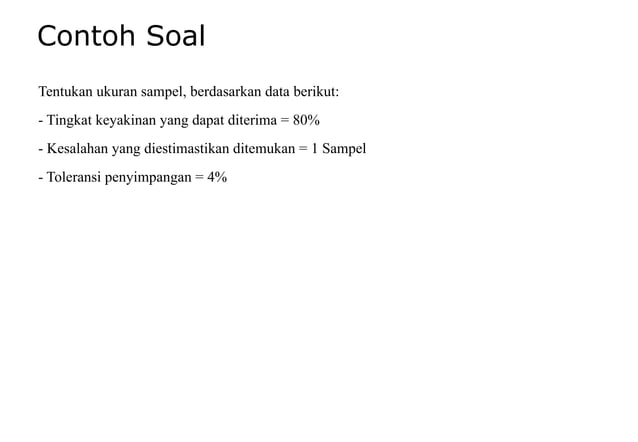 PPT Sesi 2 - Samoling Audit dan Metode sampling | PPT