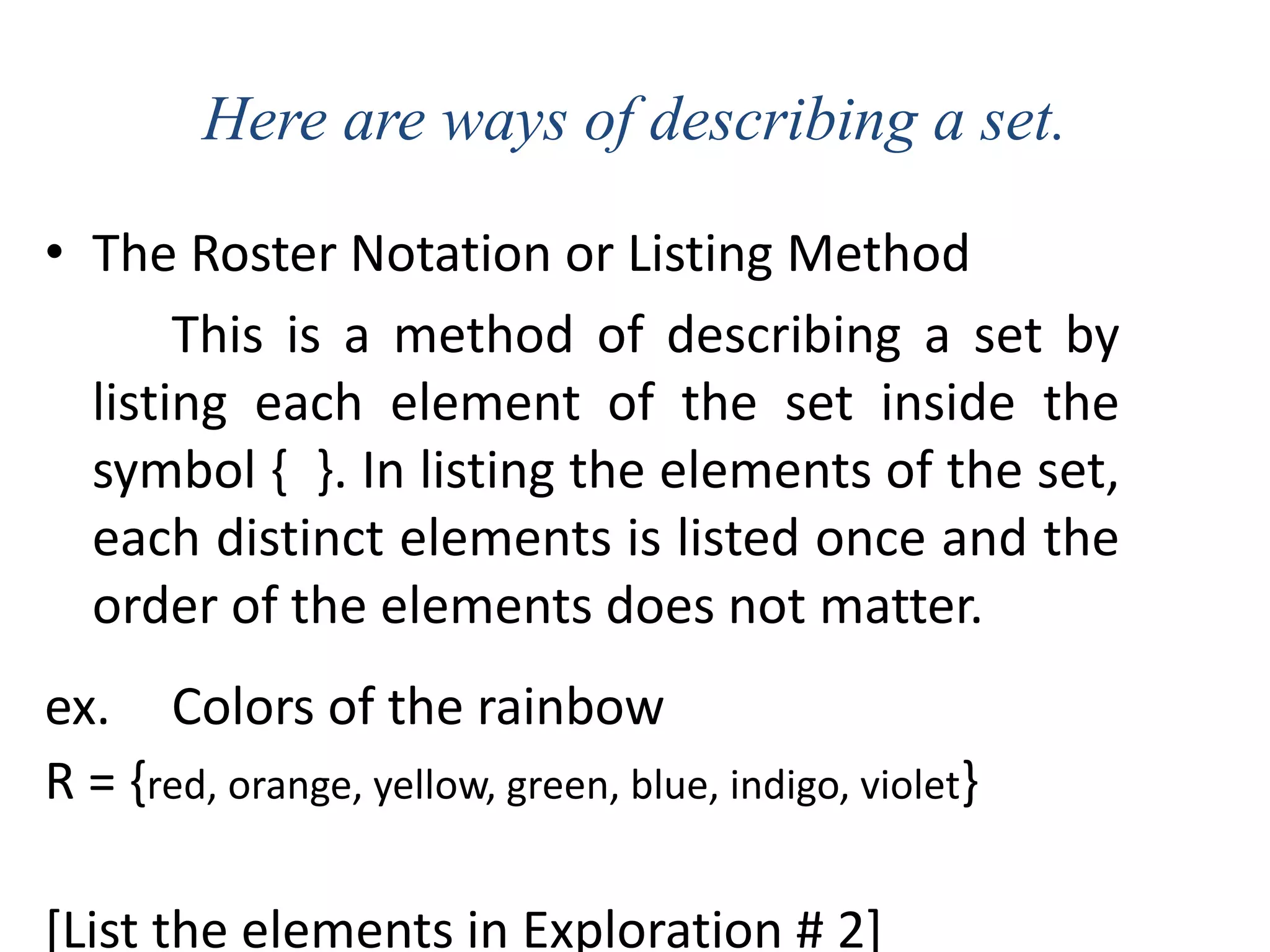 SETS FOR CLASS 7 AND 8 | PPTX