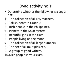 SETS FOR CLASS 7 AND 8 | PPTX