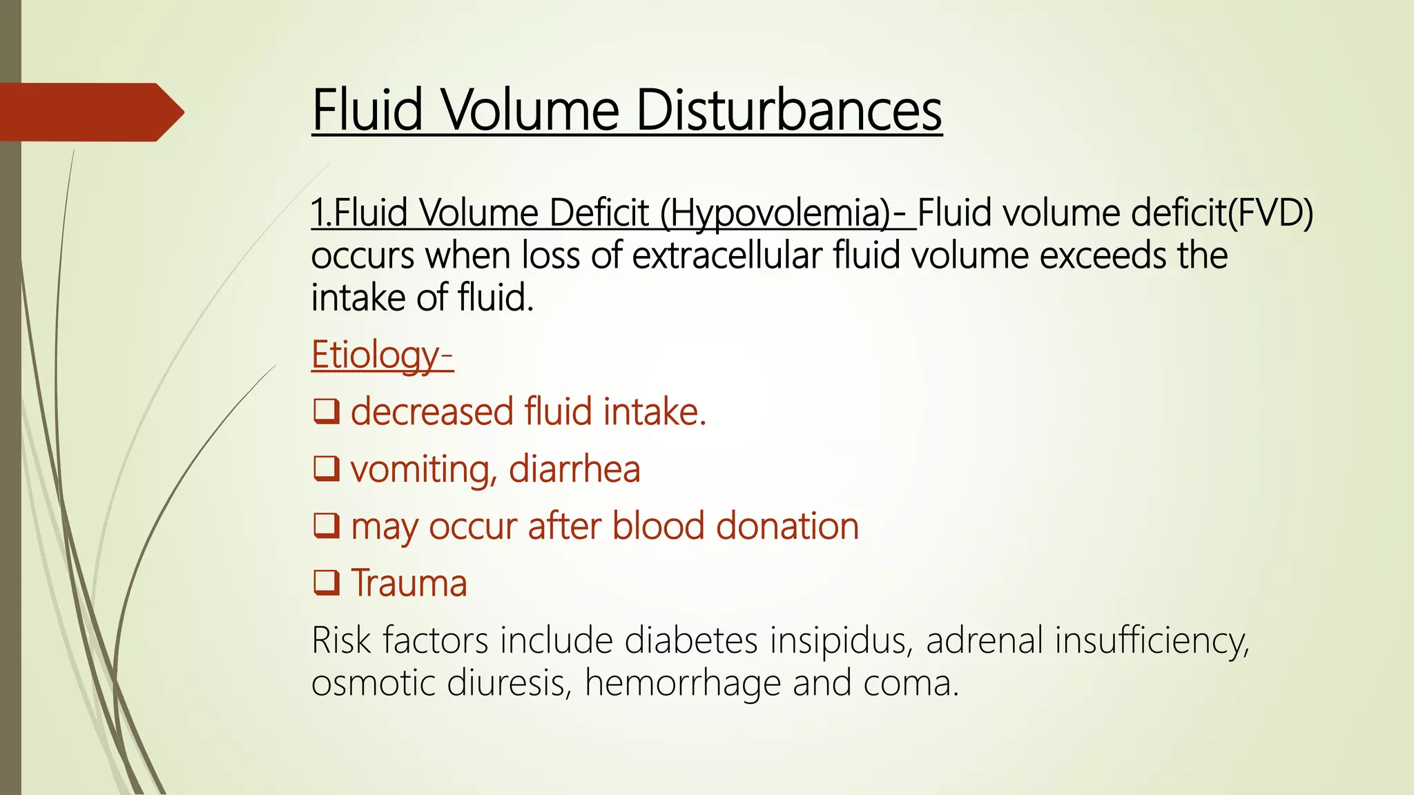 fluid and electrolyte disturbance in human body | PPTX