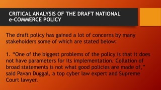 Ppts for draft e commerce policy | PPTX