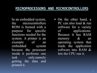 embedded system and microcontroller | PPTX