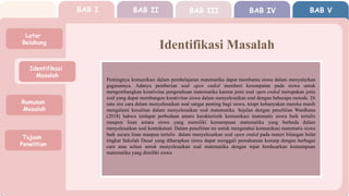 Ppt Analisis komunikasi matematis siswa dalam menyelesaikan soal open ended berdasarkan ...