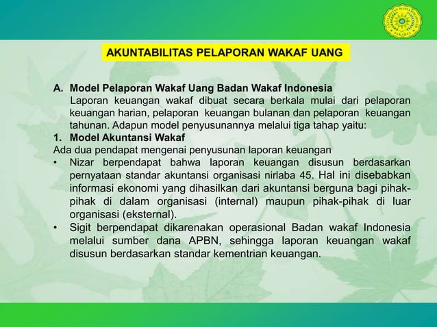 akuntabilitas Wakaf Badan Wakaf Indonesia | PPT