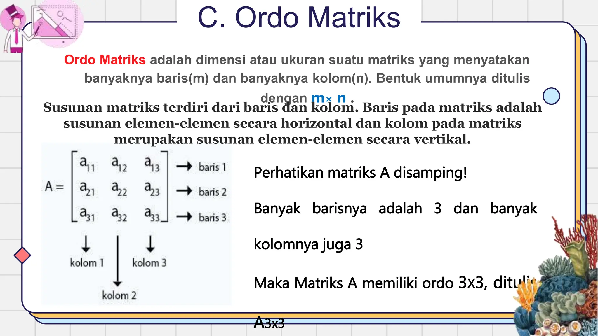 PENGENALAN MATRIKS BESERTA CONTOH SOALNYA | PPTX