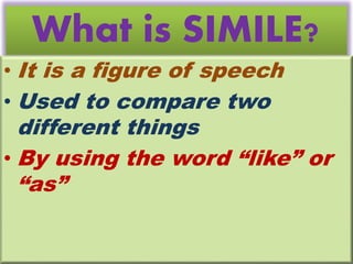 Ppt simile | PPTX | Poetry | Books and Literature