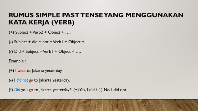 PPT Simple Past Tense.pptx materi simple past tense kelas 6 sD | PPTX