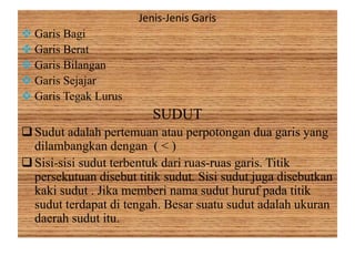 Ppt singkat garis, sudut, dan kurva | PPTX