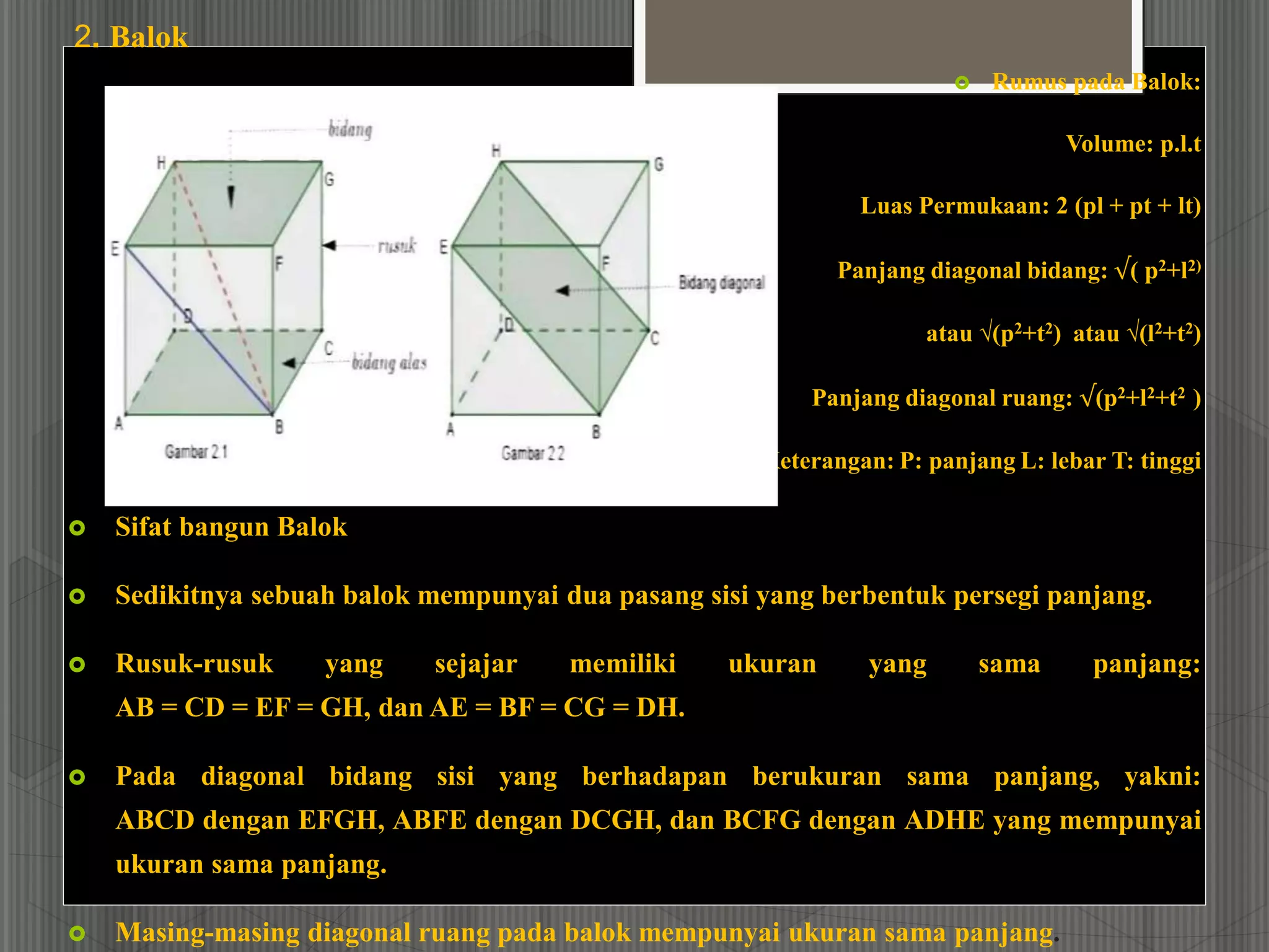 Ppt singkat geometri bangun ruang kel.6 | PPTX