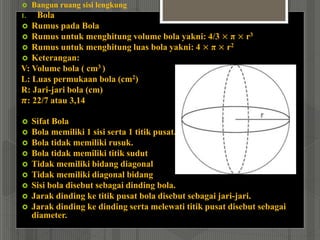 Ppt singkat geometri bangun ruang kel.6 | PPTX