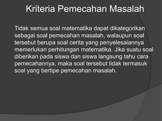 Ppt singkat kel8 pemecahan masalah dalam matematika | PPTX