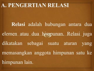 Ppt singkat kelompok 1 materi relasi dan fungsi | PPTX