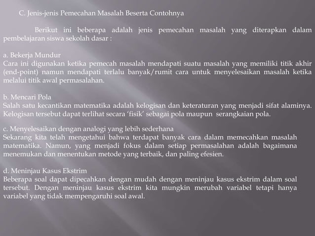 Ppt singkat kelompok 1 pemecahan masalah dalam matematika | PPT