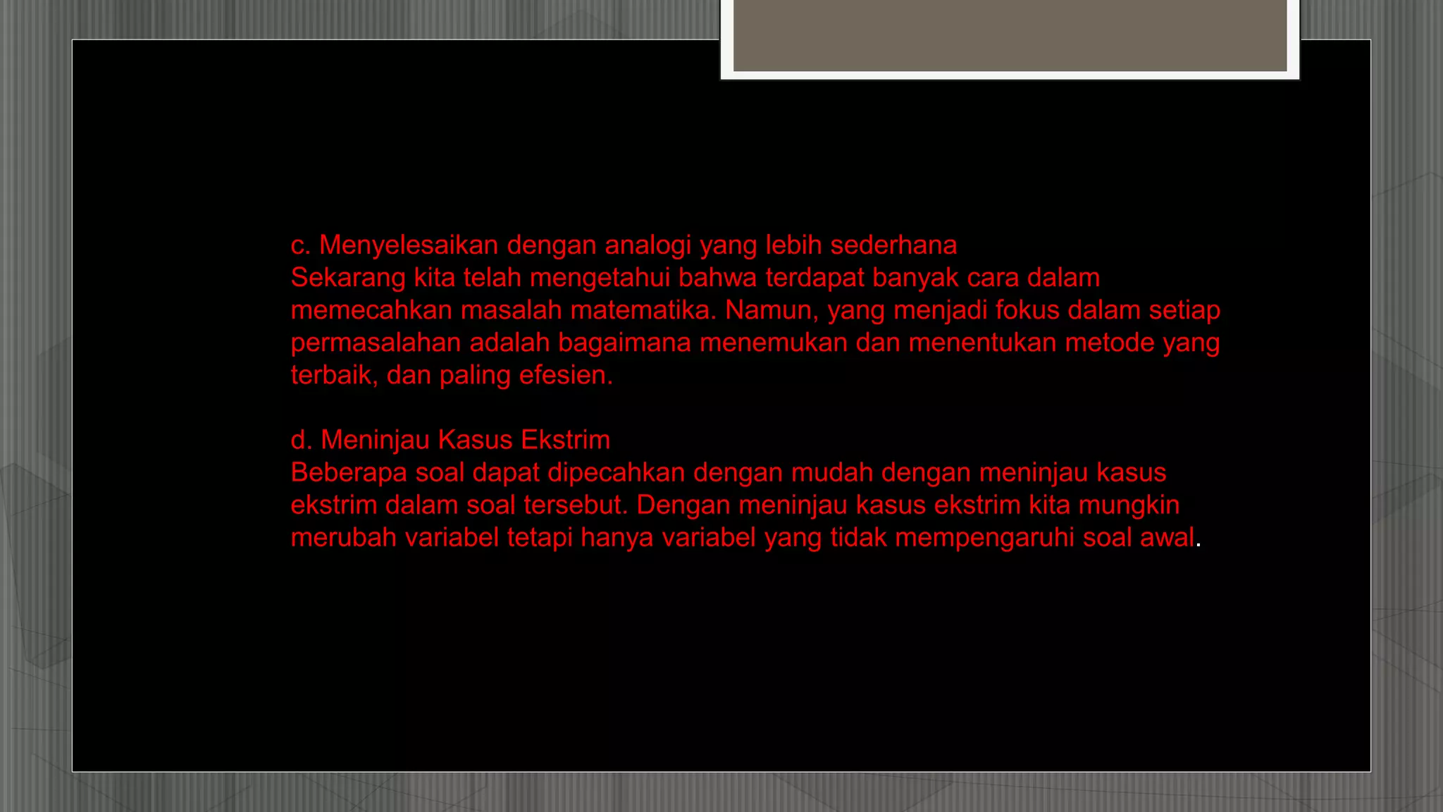 Ppt singkat pemecahan permasalahan matematika kel 10 | PPT