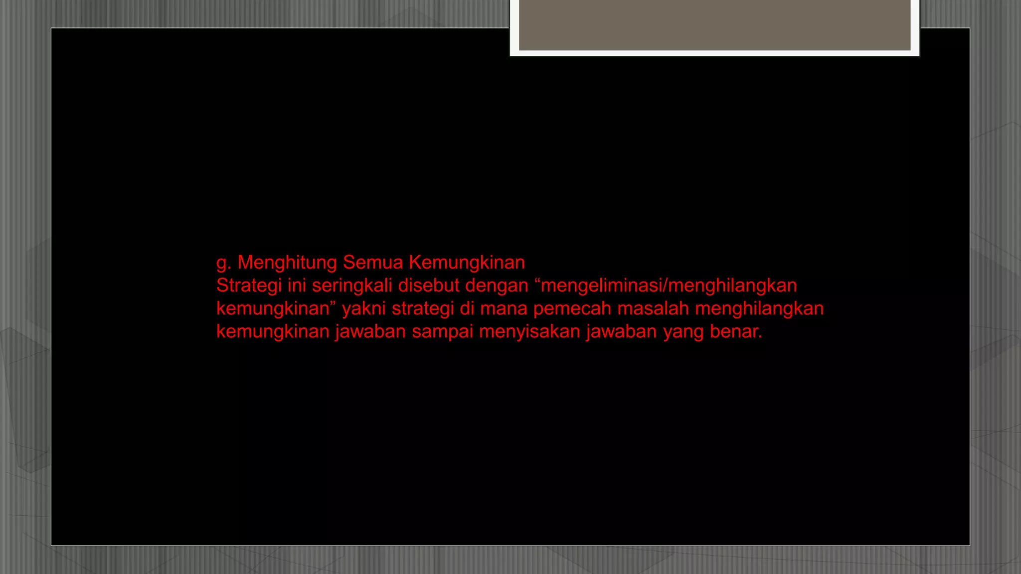 Ppt singkat pemecahan permasalahan matematika kel 10 | PPT