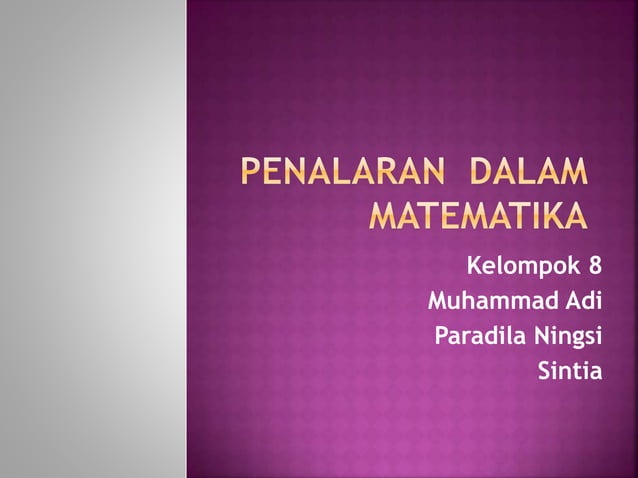 Ppt singkat penalaran dalam matematika | PPT