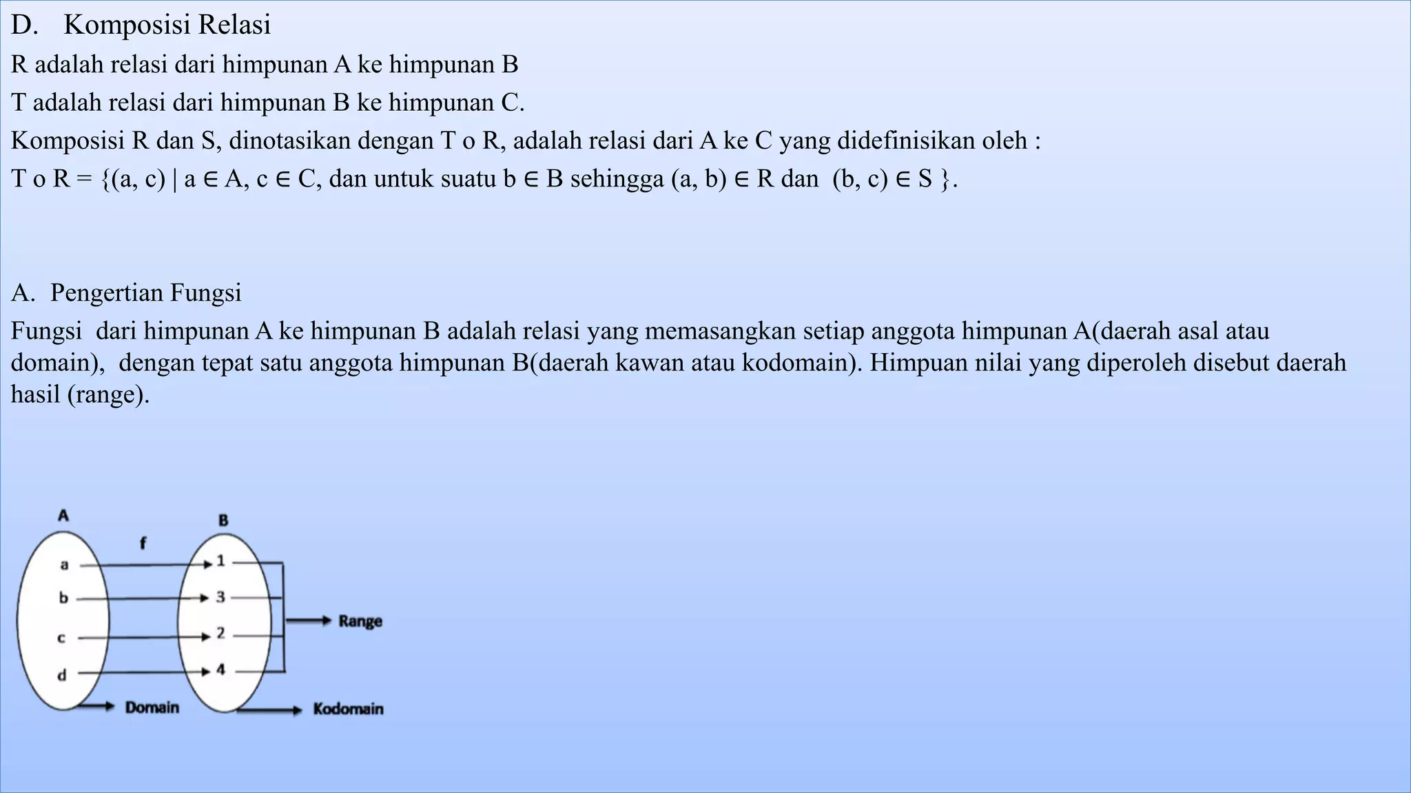 relasi dan fungsi | PPTX
