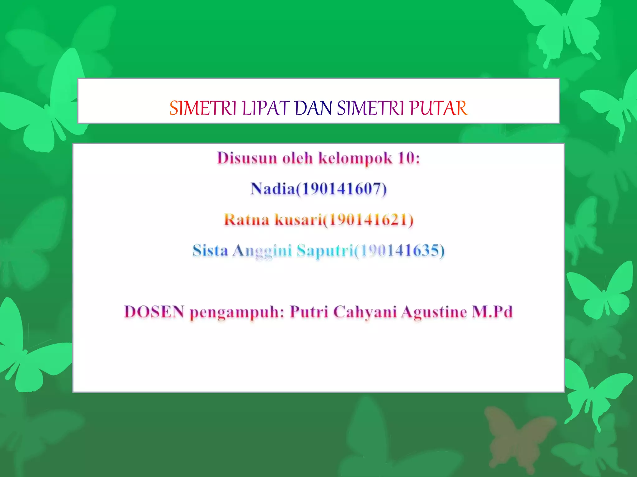 Ppt singkat simetri lipat dan simetri putar | PPTX