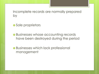 single entry system of book keeping | PPTX