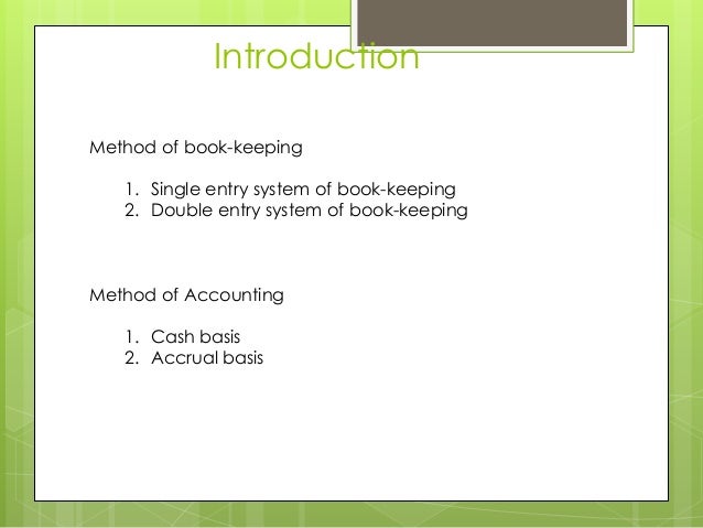 single entry system of book keeping