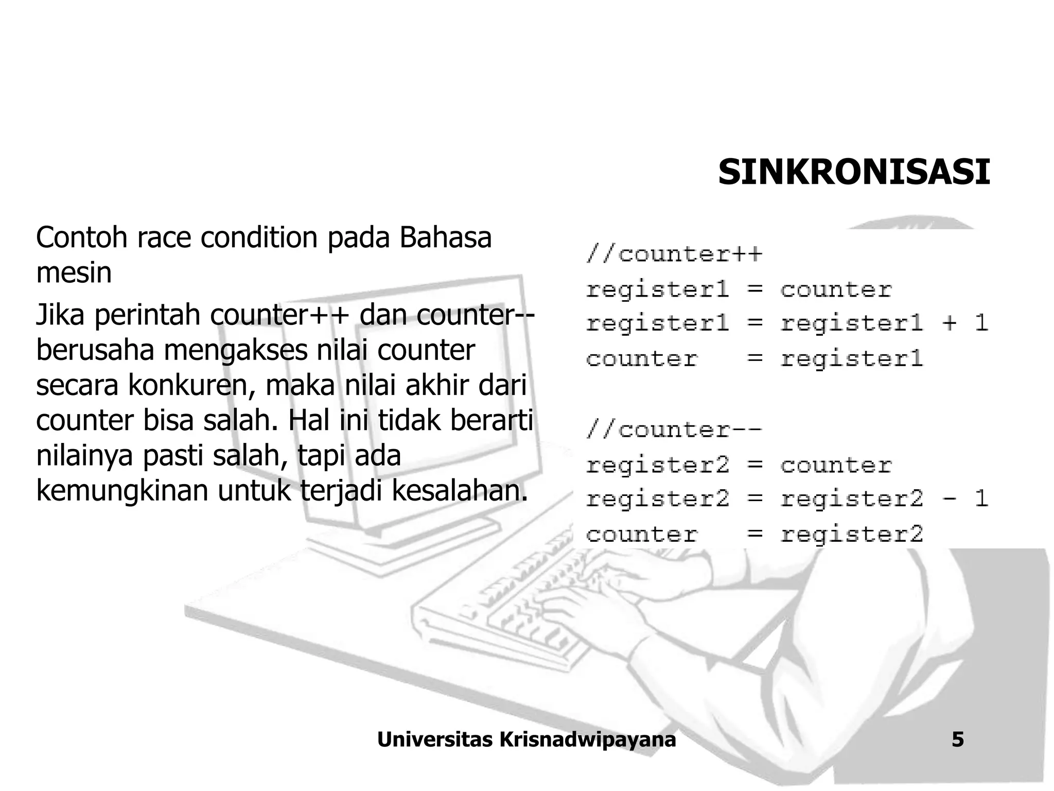 Ppt sinkronisasi dalam Sistem Operasi | PPTX