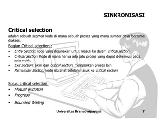 Ppt sinkronisasi dalam Sistem Operasi | PPTX