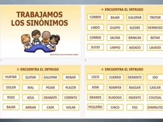 ppt sinonimos y antoniumos para trabajar | PPTX
