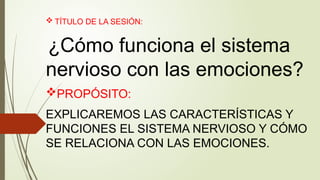 ppt SISTEMA NERVIOSO.pptx NIVEL PRIMARIA | PPTX