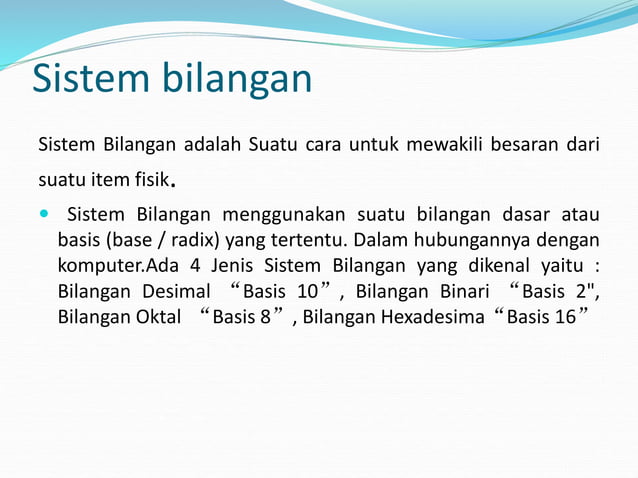 Ppt sistem bilangan komputer_ardi MAWARDI | PDF
