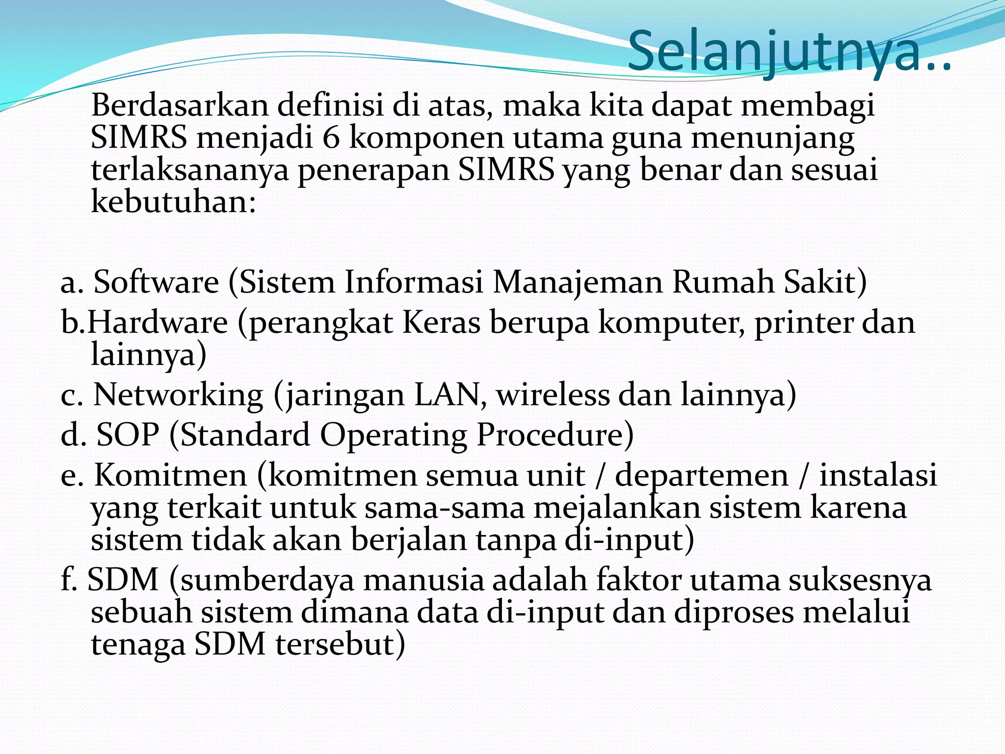 Ppt sistem informasi manajemen rumah sakit | PDF