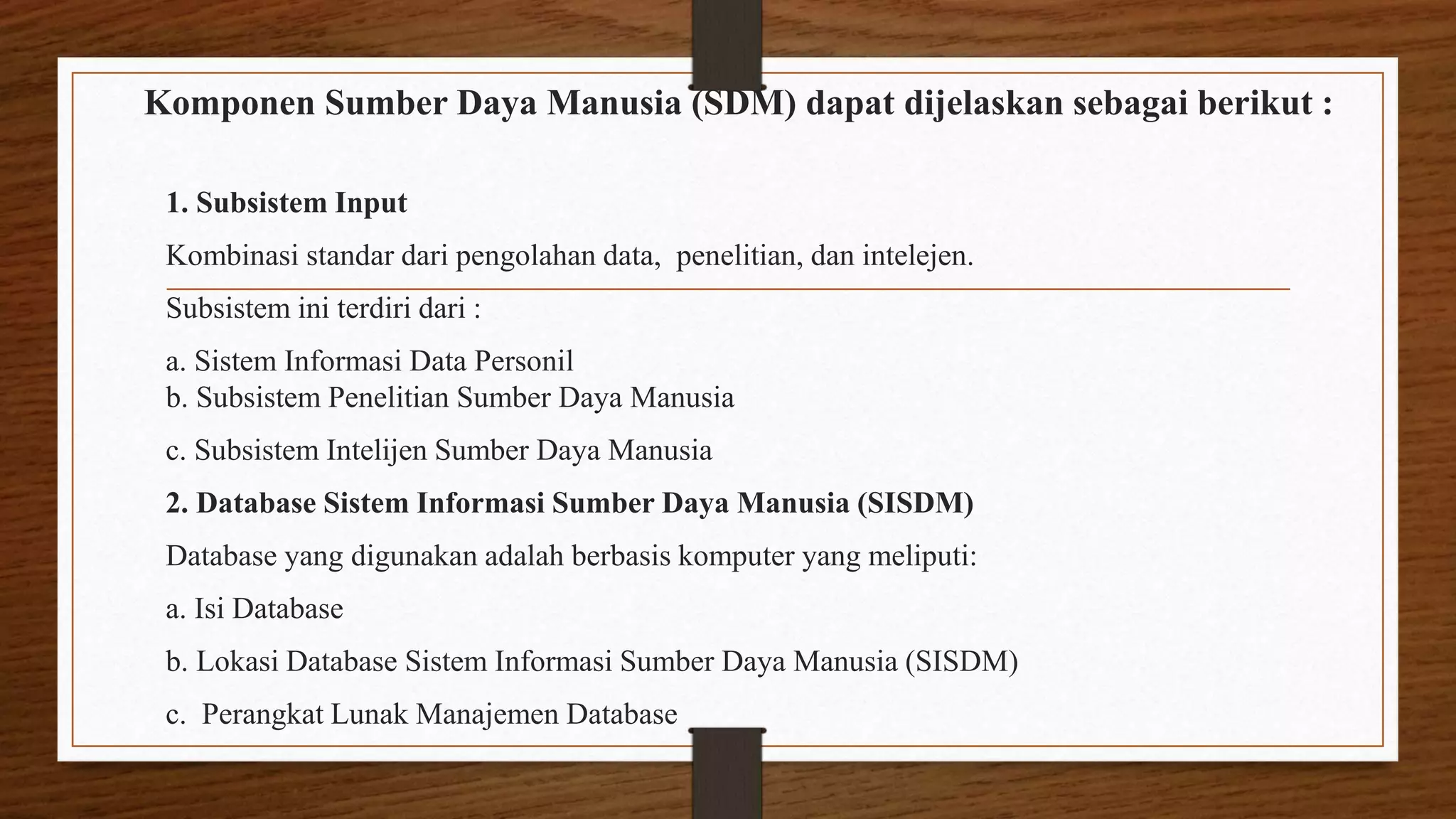 Sistem Informasi SDM | PPTX