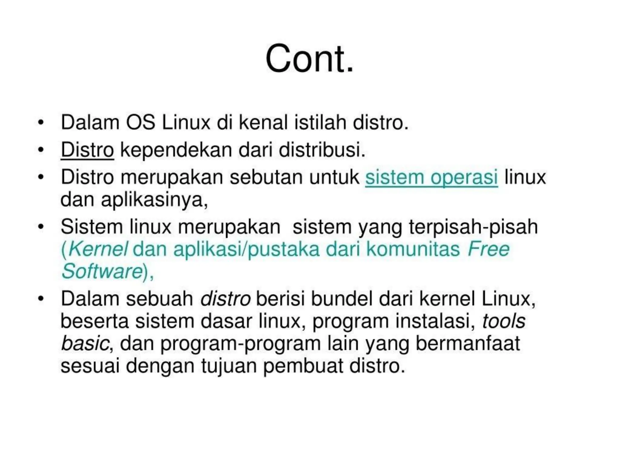 PPT SISTEM OPERASI mengenai sebuah linux distro | PPT