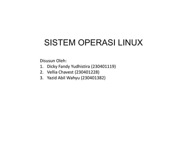 PPT SISTEM OPERASI mengenai sebuah linux distro | PDF