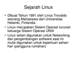 PPT SISTEM OPERASI mengenai sebuah linux distro | PDF