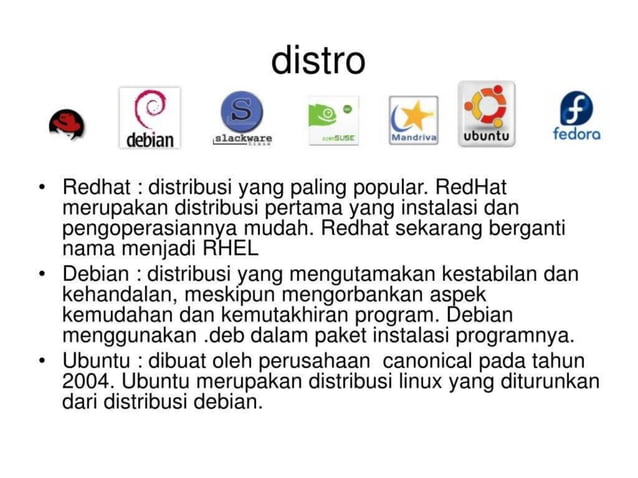PPT SISTEM OPERASI mengenai sebuah linux distro | PPT