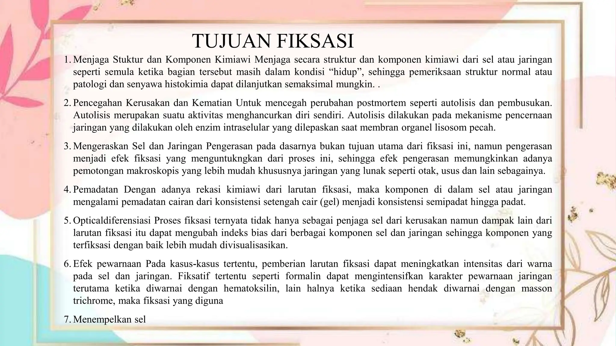 PPT SITOHISTO_FIKSASI PEMERIKSAAN HISTOLOGI | PPTX