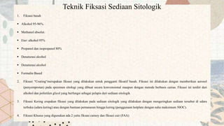 PPT SITOHISTO_FIKSASI PEMERIKSAAN HISTOLOGI | PPTX