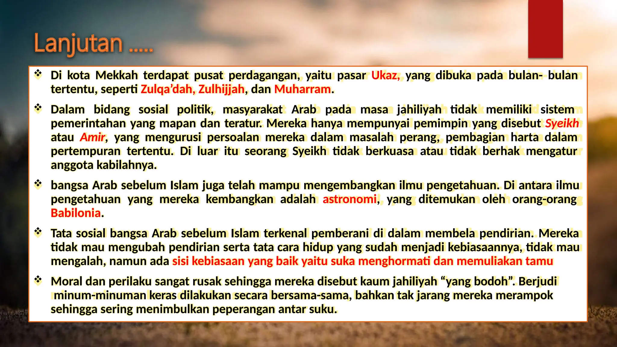 sejarah tentang peradaban bangsa arab sebelum islam | PPTX