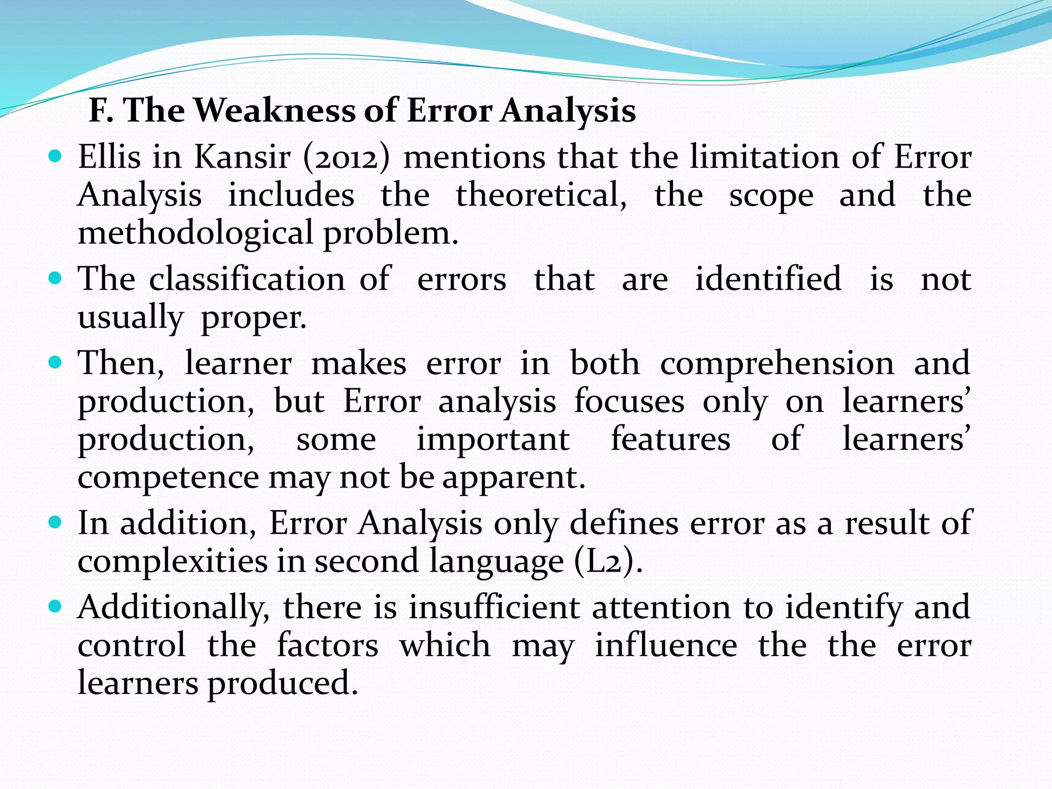 Second Language Acquisition (Error Analysis) | PPTX