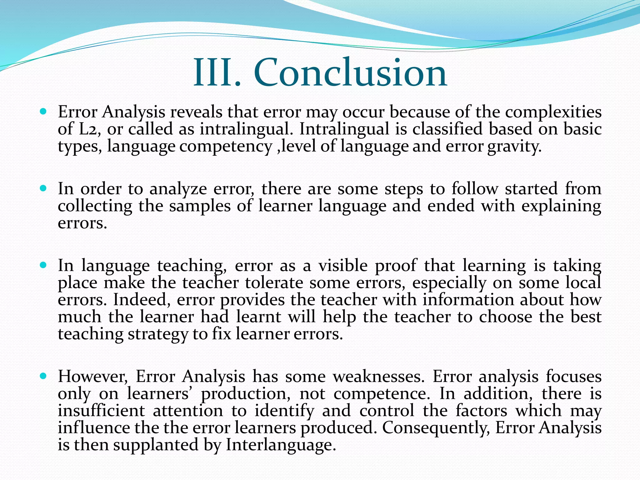 Second Language Acquisition (Error Analysis) | PPTX